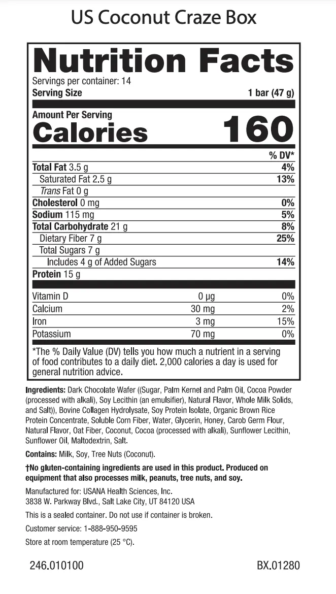 USANA Coconut Craze Collagen Protein Bar